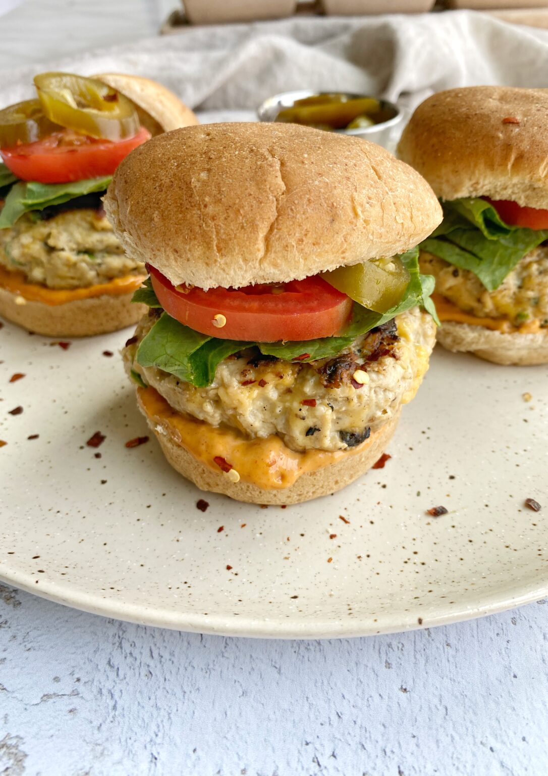 Jalapeno Cheddar Turkey Burger Sliders - onebalancedlife.com