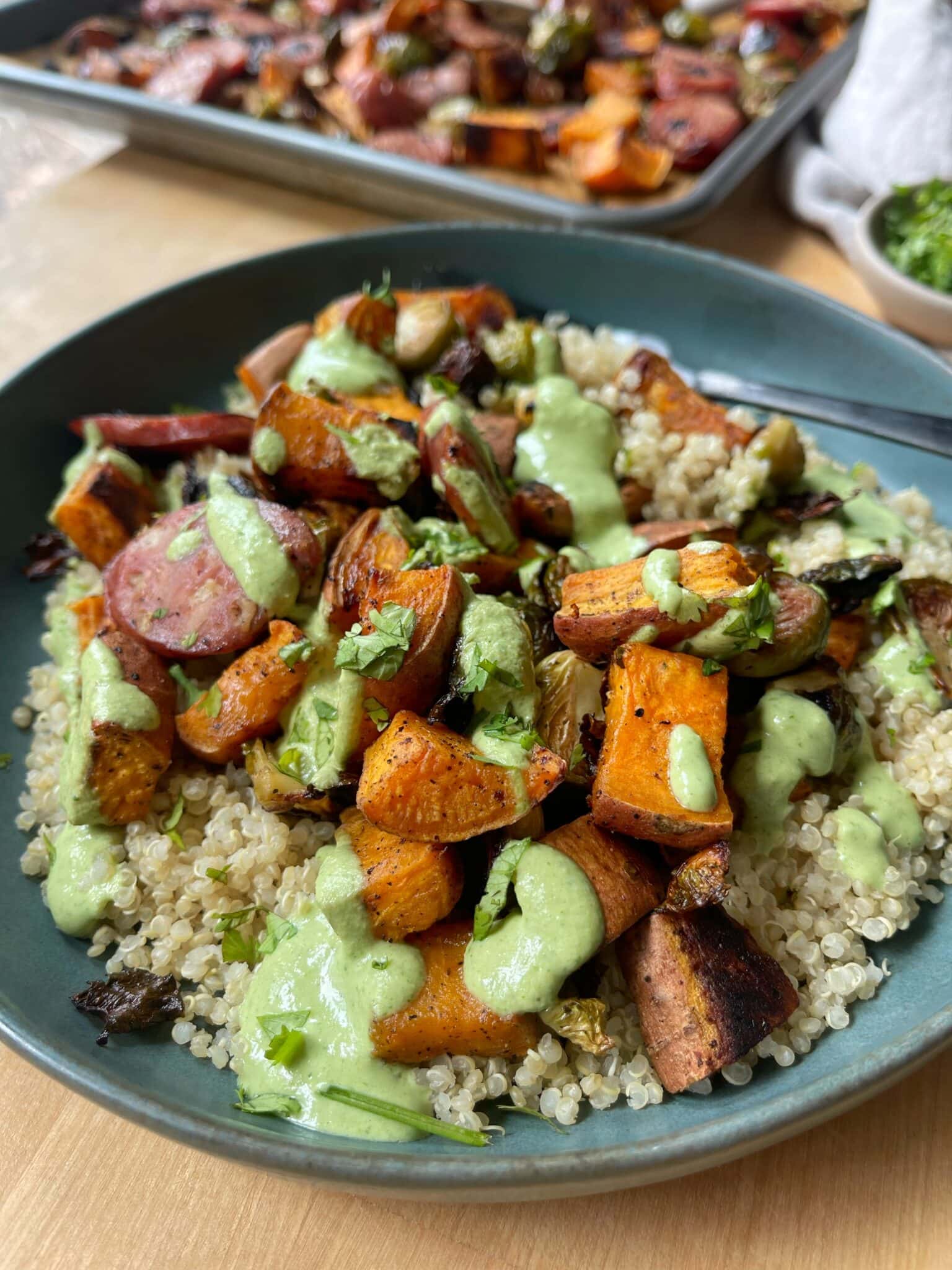 Street Corn Inspired Chicken Enchiladas - onebalancedlife.com