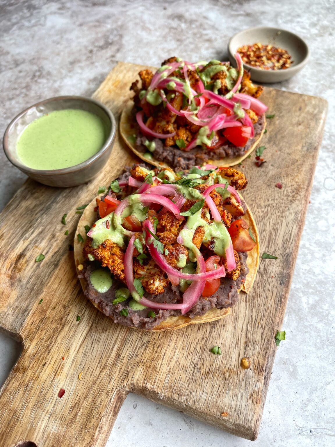 Roasted Cauliflower Tostadas - onebalancedlife.com