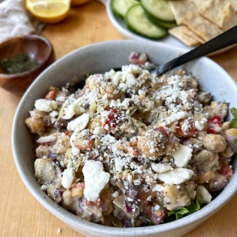 Mashed Mediterranean Chickpea Salad - onebalancedlife.com