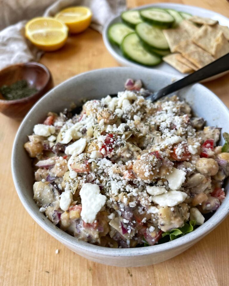 Mashed Mediterranean Chickpea Salad - onebalancedlife.com