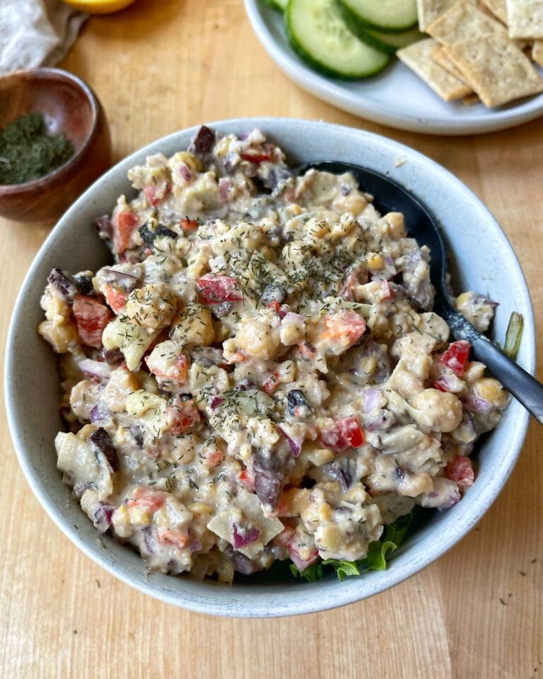 Mashed Mediterranean Chickpea Salad - onebalancedlife.com