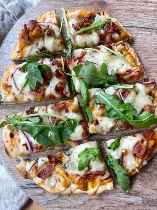 Butternut Bacon Flatbread - onebalancedlife.com