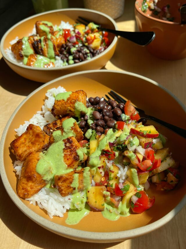 Summer Salmon Bowls - onebalancedlife.com