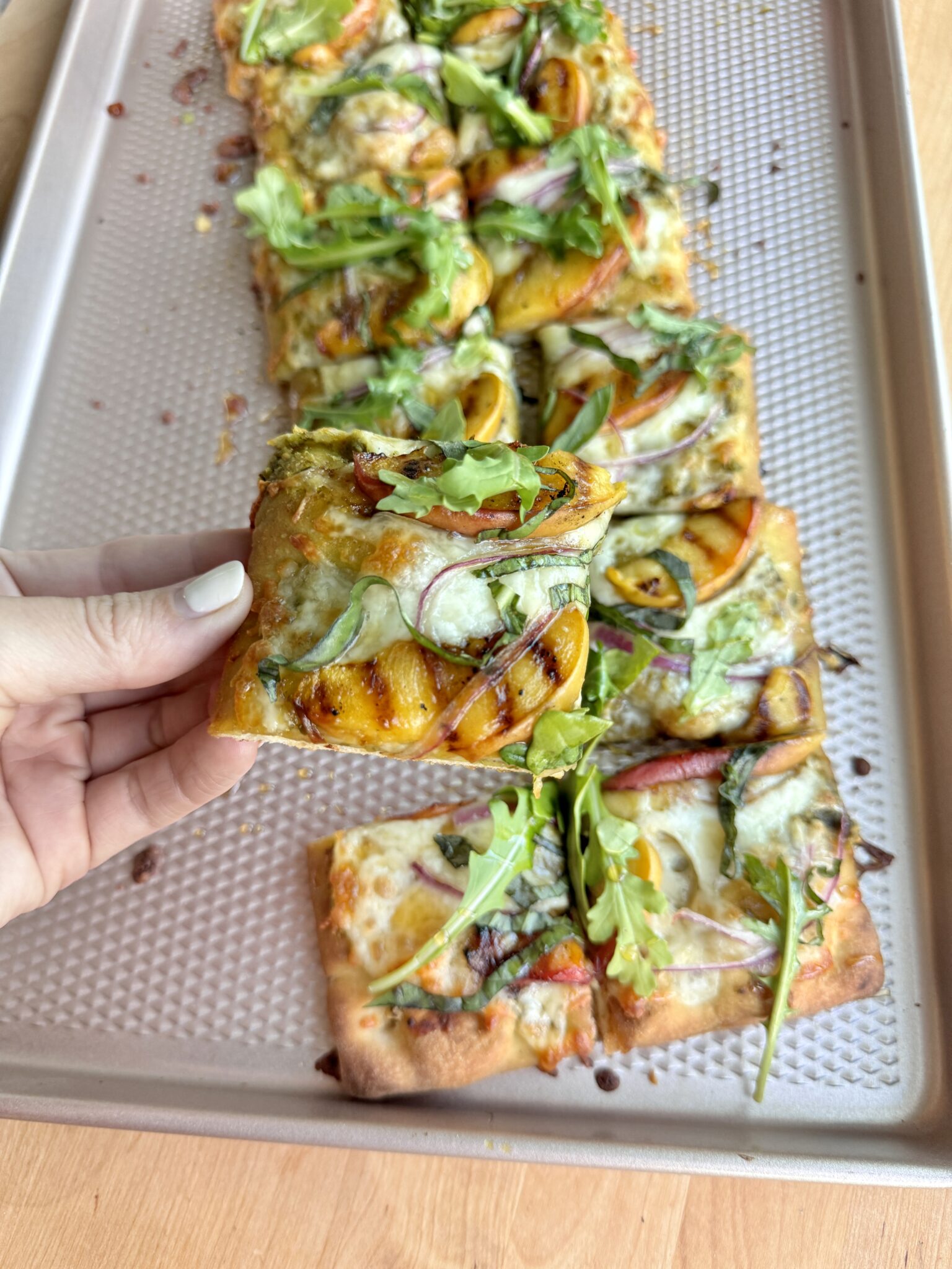 Grilled Peach Flatbread - onebalancedlife.com