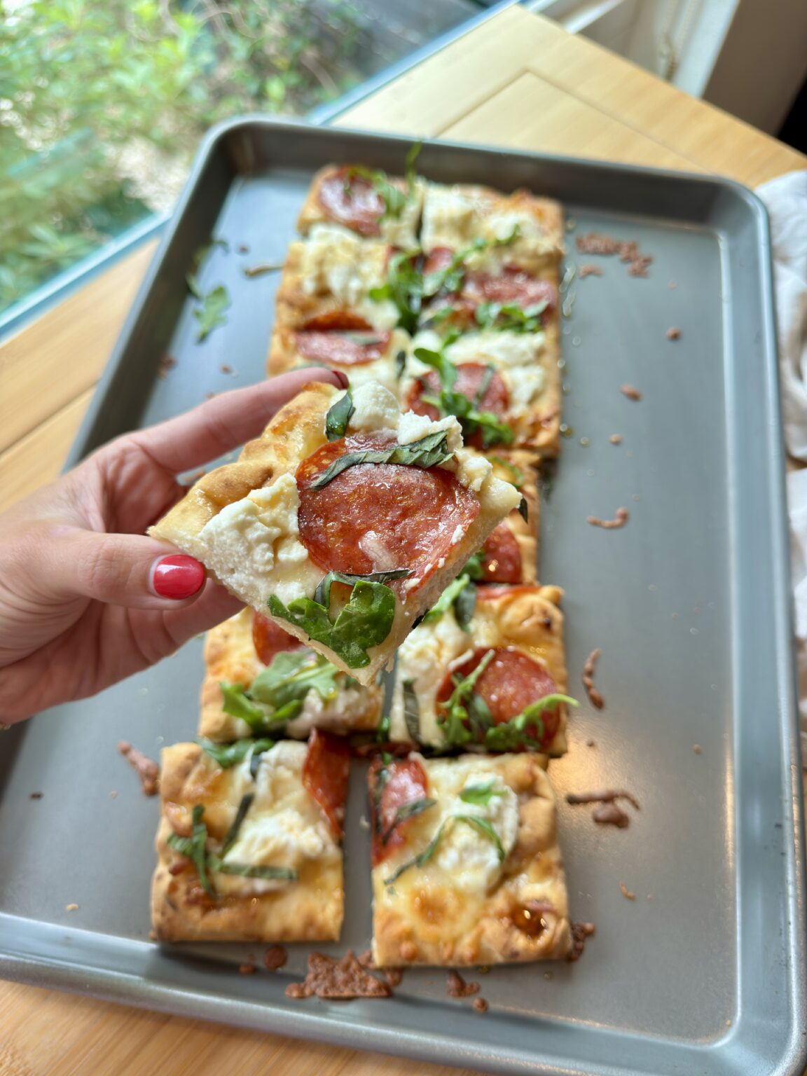 Hot Honey Ricotta Flatbread - onebalancedlife.com